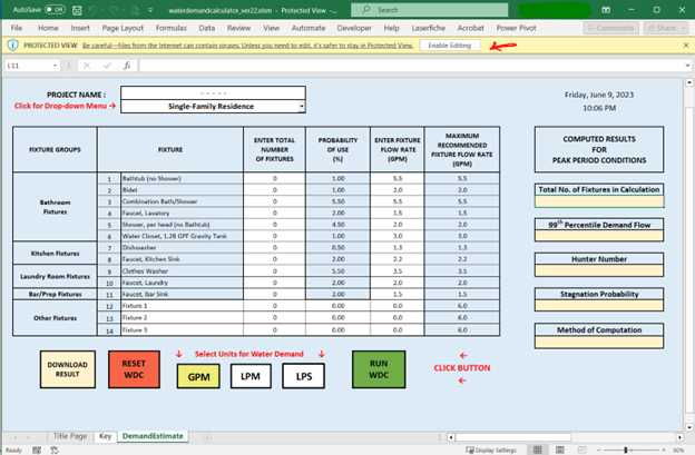 Water Demand Calculator | Water Efficiency and Sanitation Standard (WE ...